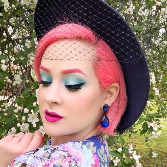 Accessories | Vintage Navy Blue Oval Fishnet Veil Hat | Poshmark